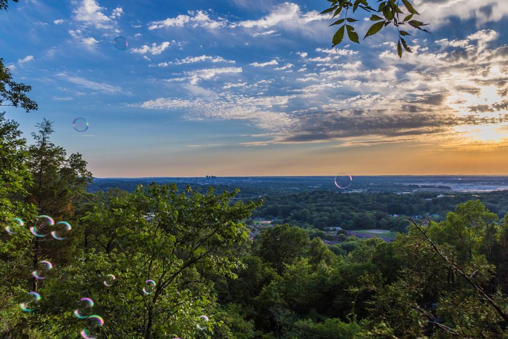 5/26/17 – Bubbles and Sunset on Ruffner Mountain | Picture Birmingham